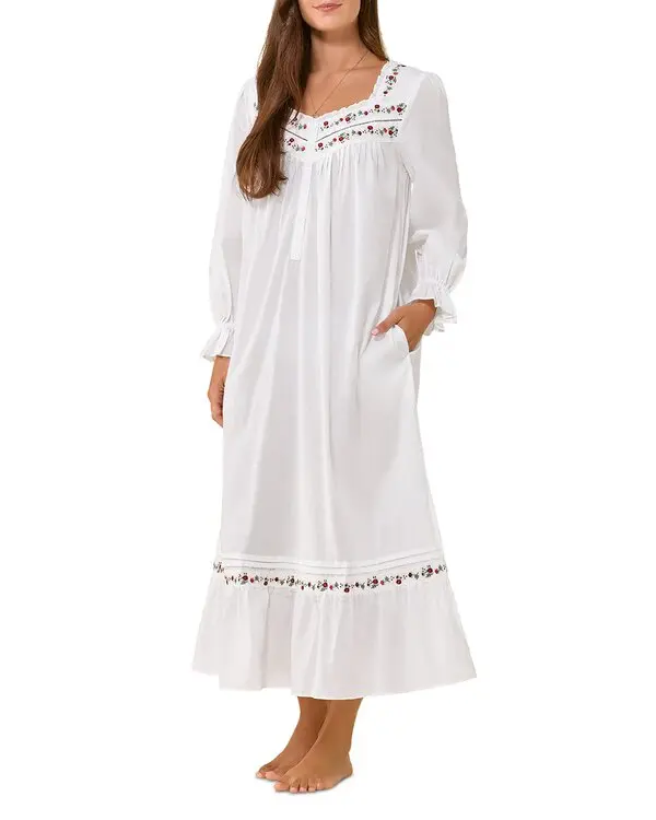 Eileen West Long Sleeve Cotton Woven Lawn Ballet Nightgown