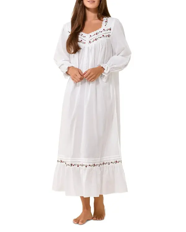 Eileen West Long Sleeve Cotton Woven Lawn Ballet Nightgown