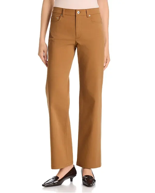 Theory High Rise Brushed Slim Straight Jeans - True Camel