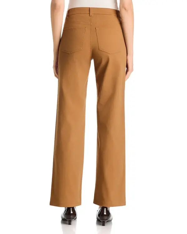 Theory High Rise Brushed Slim Straight Jeans - True Camel