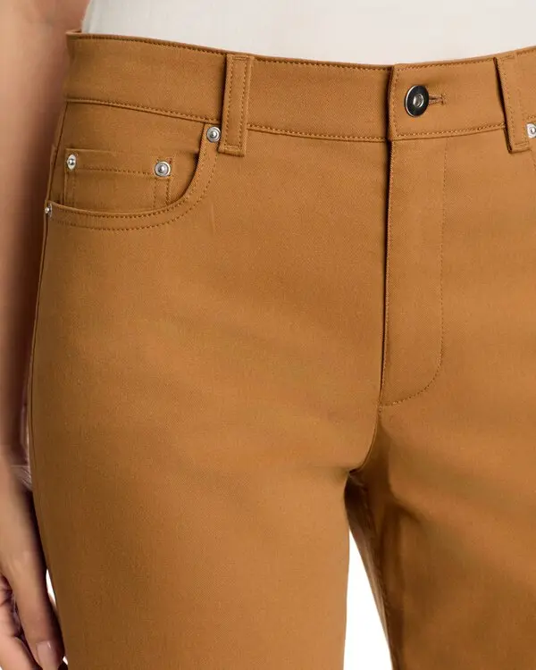 Theory High Rise Brushed Slim Straight Jeans - True Camel