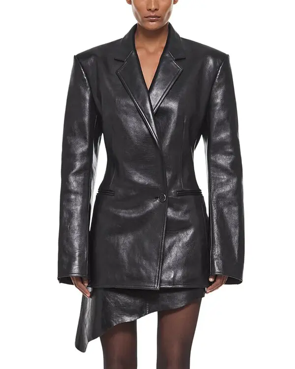 Helmut Lang Leather Sculptural Blazer