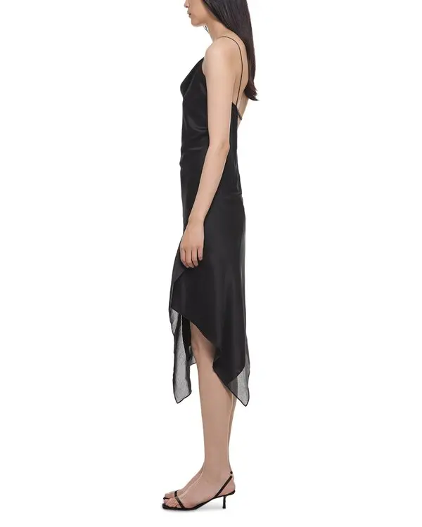 Helmut Lang Silk Handkerchief Hem Dress