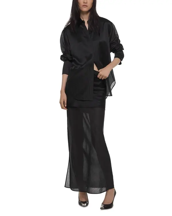 Helmut Lang Semi Sheer Panel Maxi Skirt