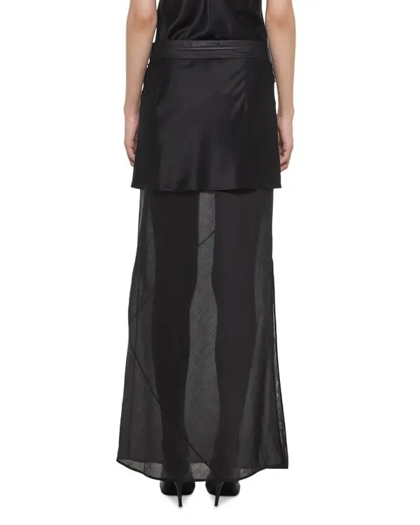 Helmut Lang Semi Sheer Panel Maxi Skirt