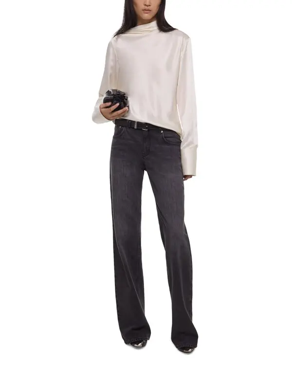 Helmut Lang Silk Asymmetric Scarf Top