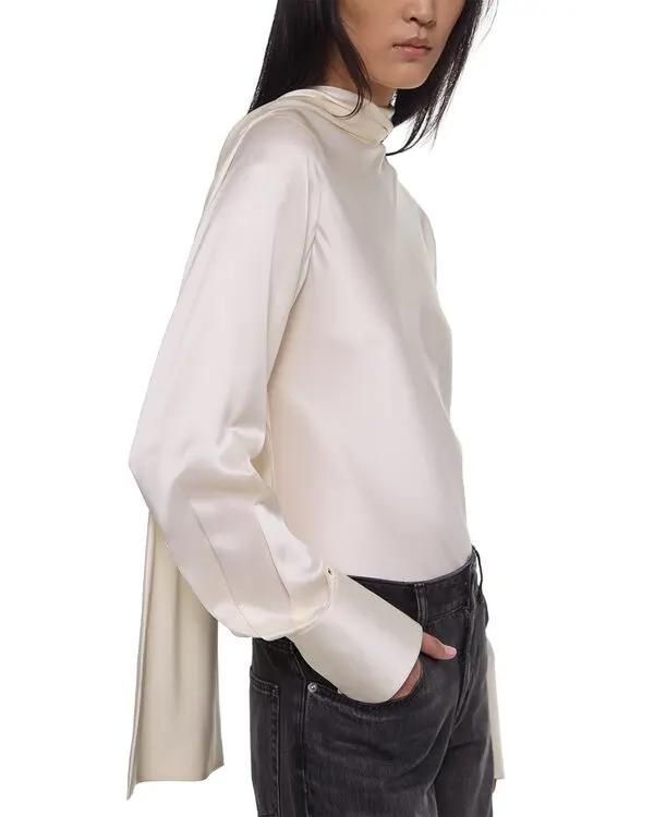 Helmut Lang Silk Asymmetric Scarf Top