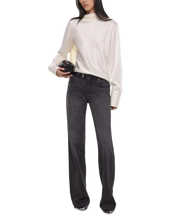 Helmut Lang Silk Asymmetric Scarf Top