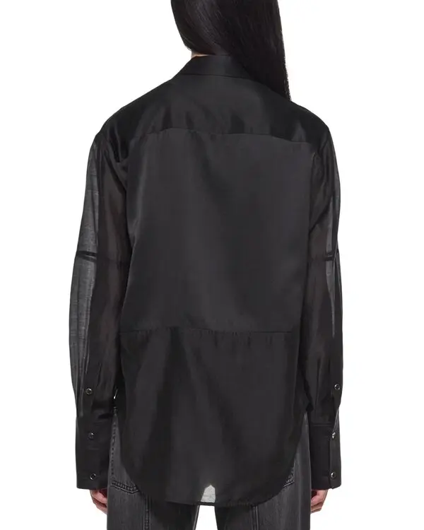 Helmut Lang Silk Semi Sheer Shirt