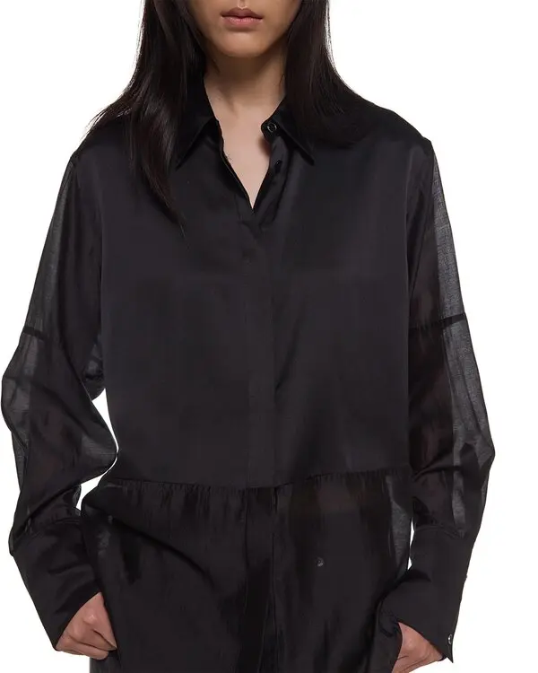 Helmut Lang Silk Semi Sheer Shirt