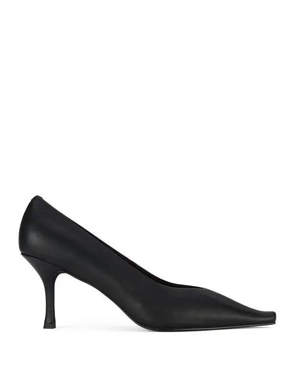 Jeffrey Campbell Leather Pointed Toe Stiletto Pumps - Black