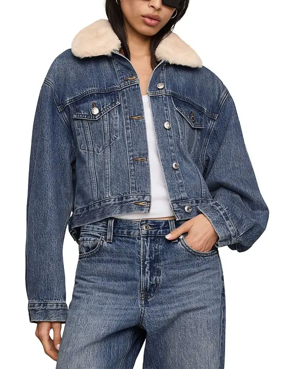 Z Supply The Daily Denim Faux Fur Jacket