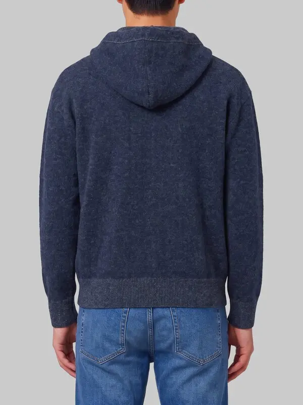 ROBERTO COLLINA Zip-up Hooded Knit Cardigan