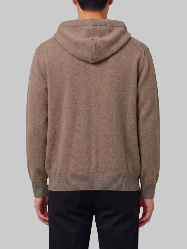 ROBERTO COLLINA Zip-up Hooded Knit Cardigan