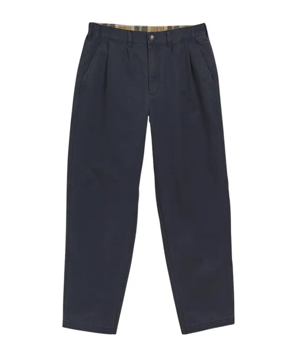 Barbour Pleated Chino Trousers - Navy