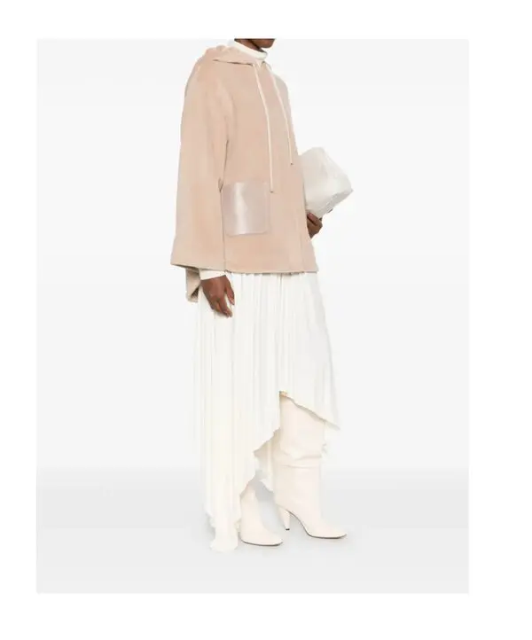 Fabiana Filippi Hooded Jacket With Leather Appliqués
