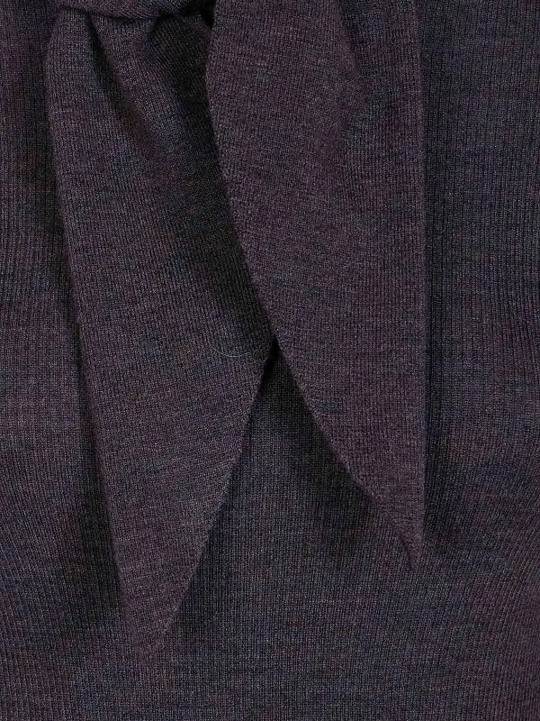 P.a.r.o.s.h Ribbed-knit Pussy-bow Sweater - Dark Brown