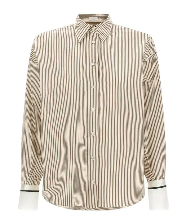 Brunello Cucinelli Collared Long-sleeve Shirt