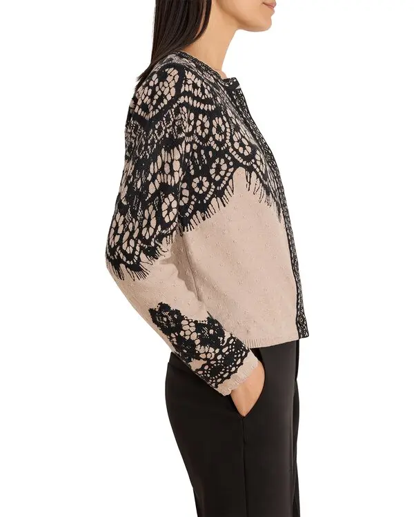 NIC+ZOE Placed Lace Print Cardigan