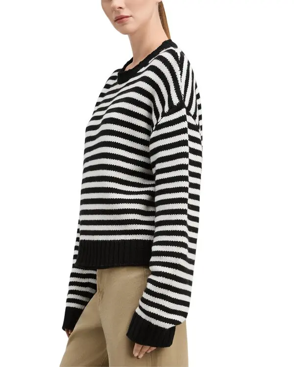 Derek Lam 10 Crosby Nicholas Wool Striped Crewneck Sweater