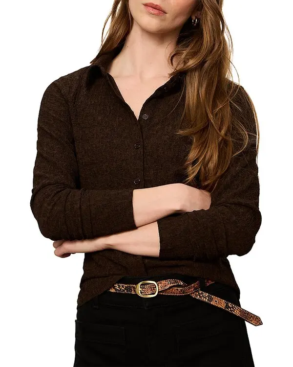 Sanctuary Dreamer Button Up Shirt - Espresso Martini