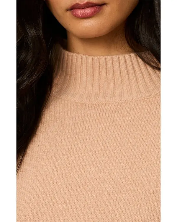 Sanctuary Color Blocked Mock Neck Sweater - Hazelnut