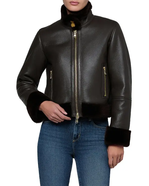 L'Agence Glacia Shearling Jacket
