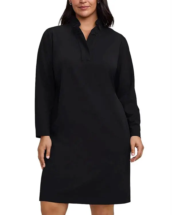 Foxcroft Tammy Ruffle Neck Crepe Dress