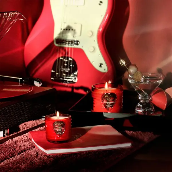 Voluspa X Fender Strawberry Rush Boxed Candle 3.5 Oz