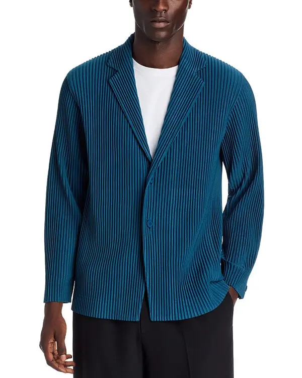 Issey Miyake Tailored Pleats Notch Lapel Cardigan Jacket