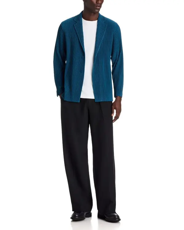 Issey Miyake Tailored Pleats Notch Lapel Cardigan Jacket
