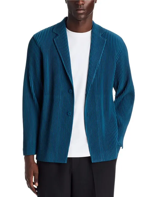 Issey Miyake Tailored Pleats Notch Lapel Cardigan Jacket