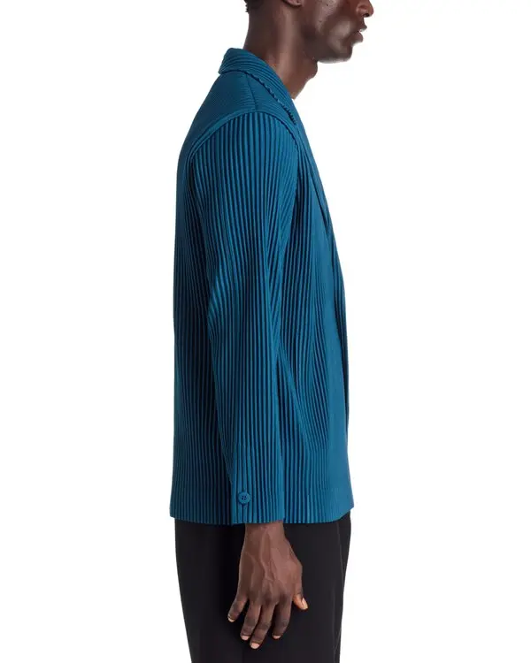 Issey Miyake Tailored Pleats Notch Lapel Cardigan Jacket