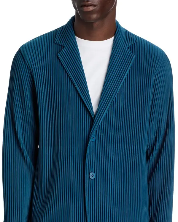 Issey Miyake Tailored Pleats Notch Lapel Cardigan Jacket