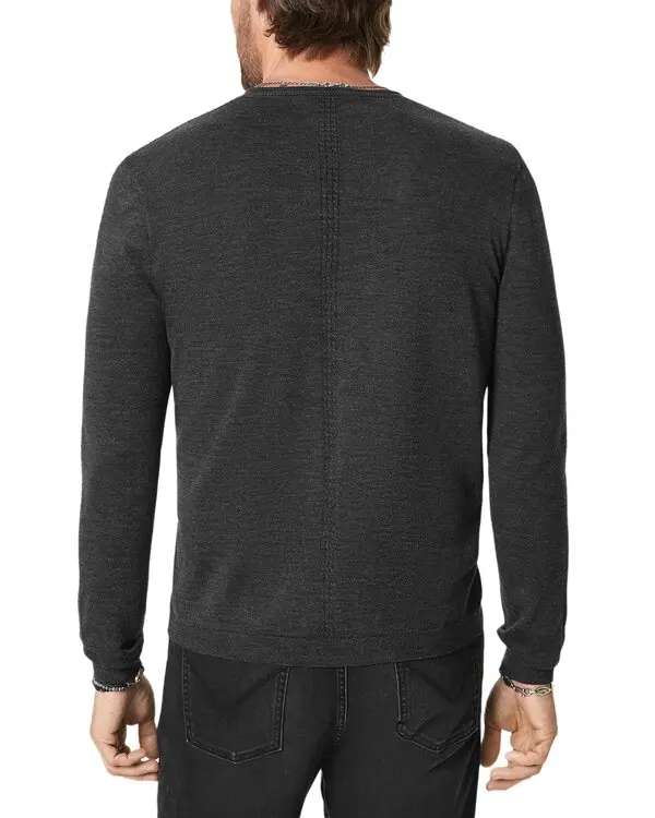 John Varvatos Vichy Merino Wool V Neck Sweater