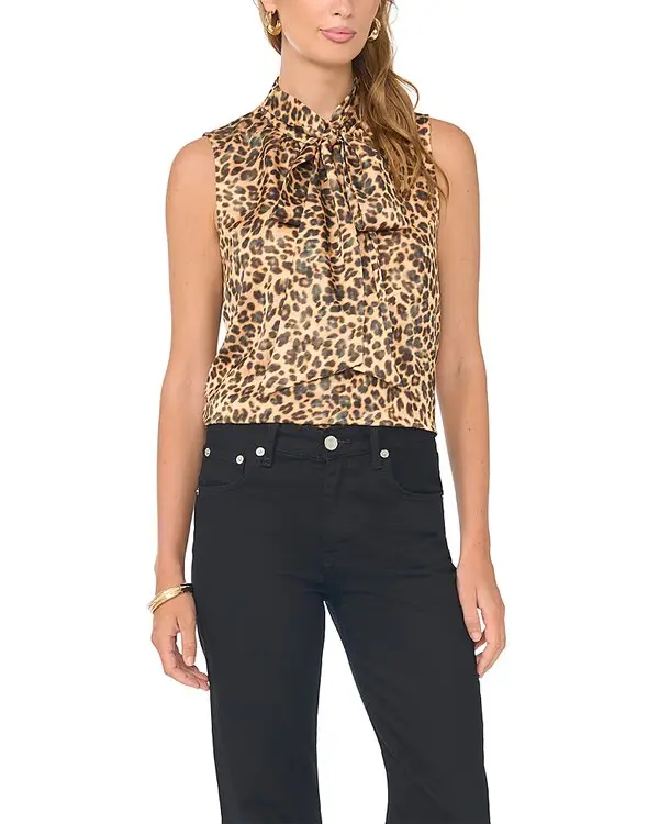 Vince Camuto Bow Tie Neck Sleeveless Blouse - Ginger
