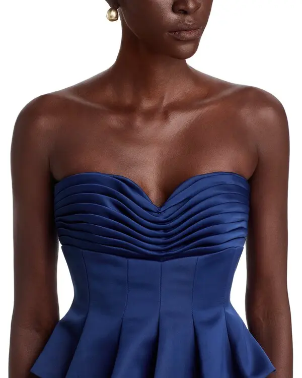 Theia Sydney Strapless Peplum Gown
