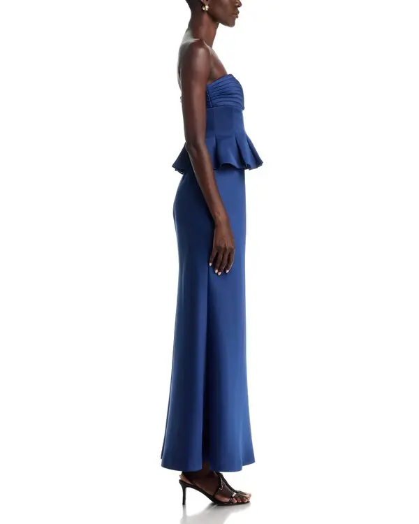 Theia Sydney Strapless Peplum Gown