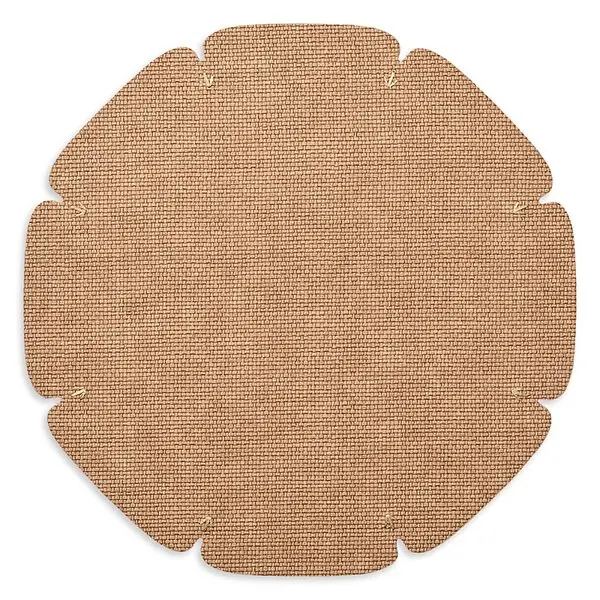 KIM SEYBERT Divot Scalloped Round Placemat - Tan