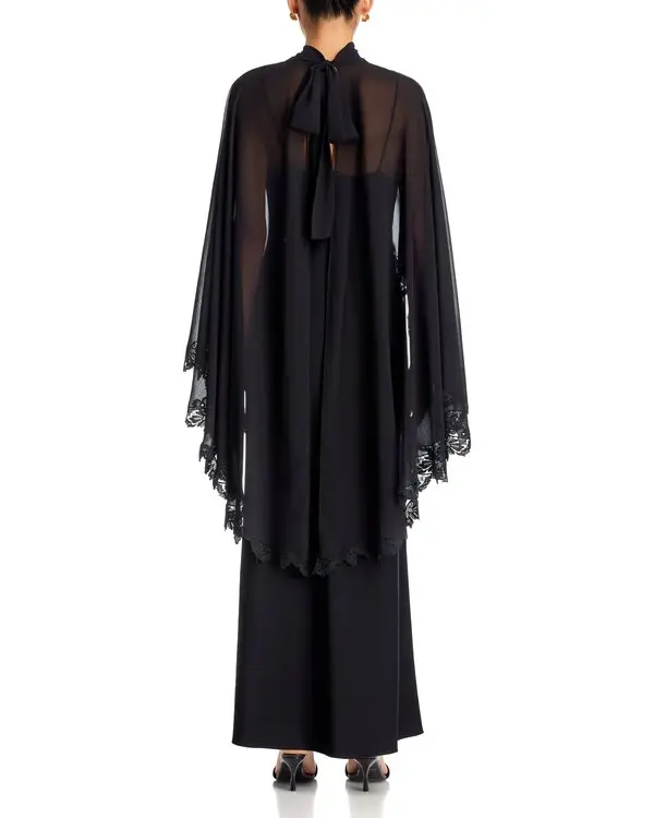 Kobi Halperin Carmen Embroidered Capelet Maxi Dress