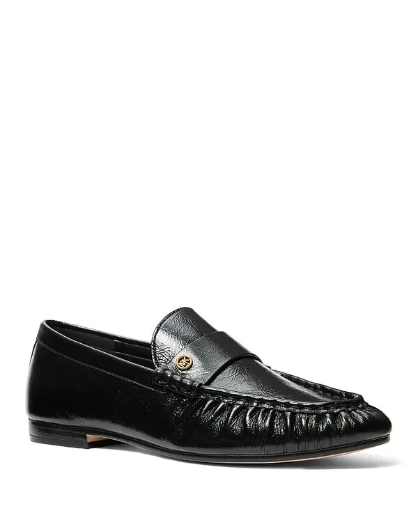 Michael Kors Jennings Ruched Leather Loafers