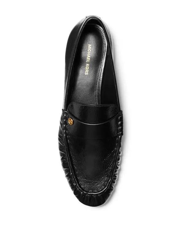 Michael Kors Jennings Ruched Leather Loafers