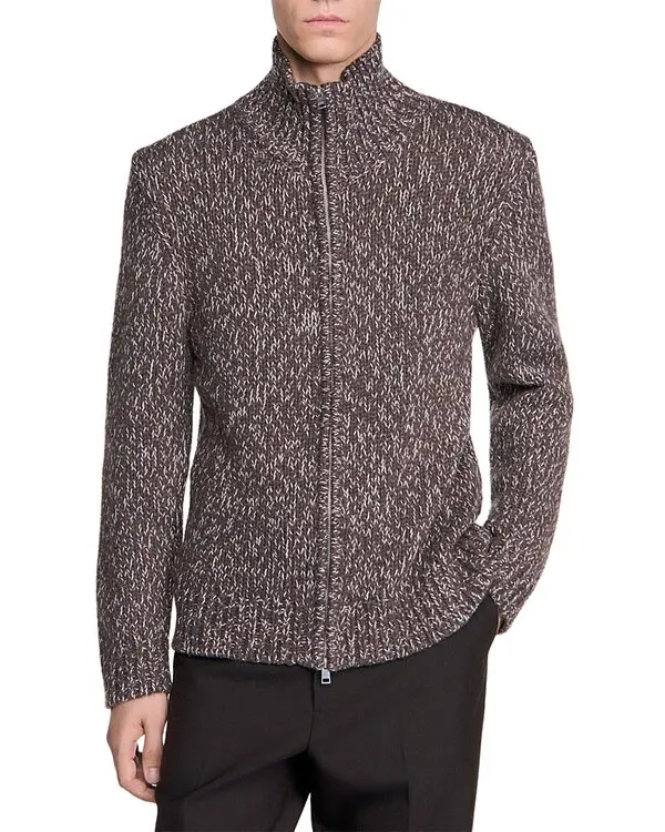 Sandro Textured Zip Cardigan Sweater