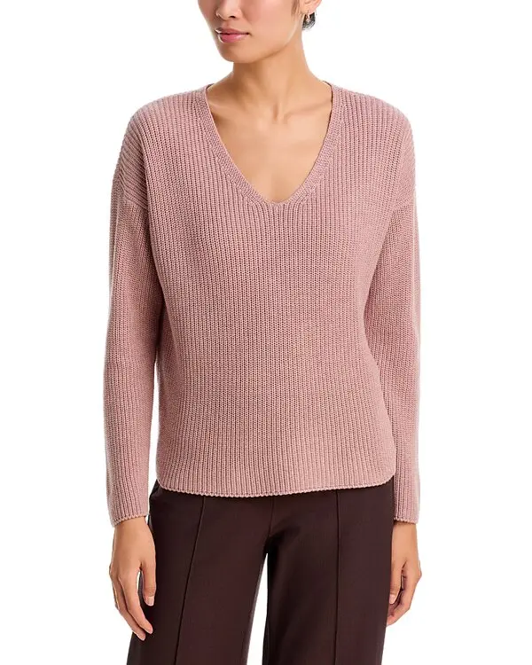 Eileen Fisher V Neck Ribbed Sweater