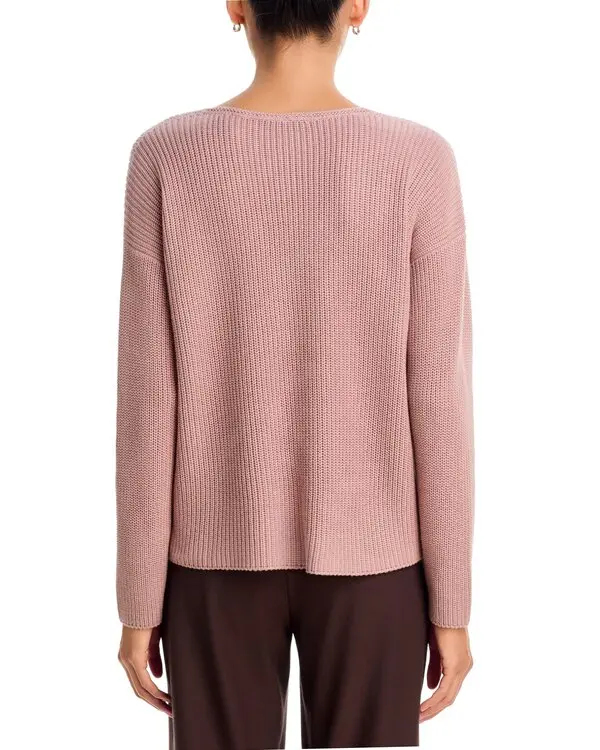 Eileen Fisher V Neck Ribbed Sweater