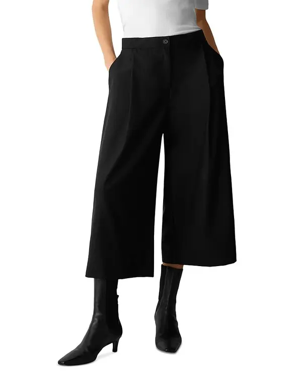 Eileen Fisher Wool Pleated Cropped Pants