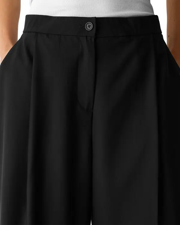 Eileen Fisher Wool Pleated Cropped Pants