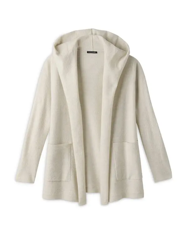 Eileen Fisher Felted Wool Hooded Cardigan Sweater