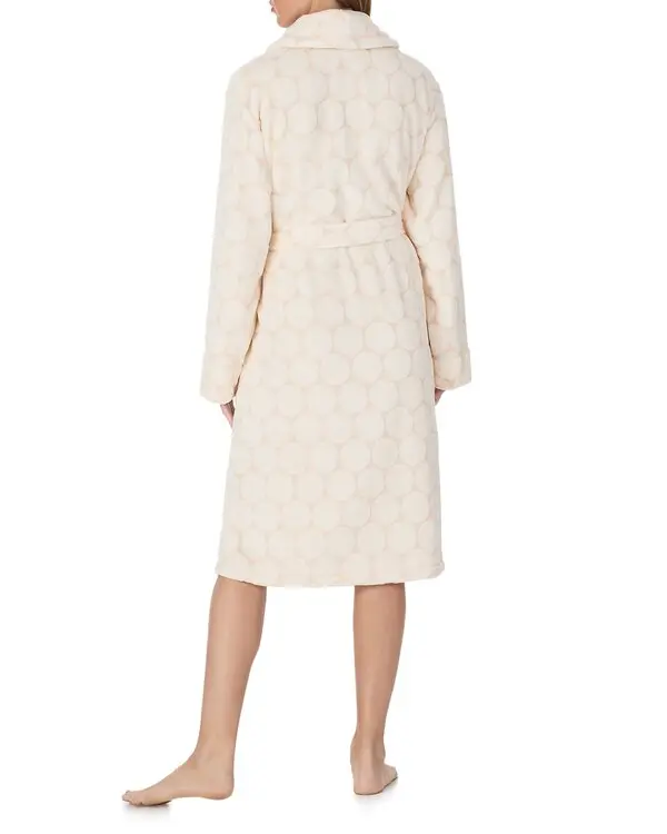 Kate Spade New York Two Tone Burn Out Plush Wrap Robe - Ecru Joy Dot