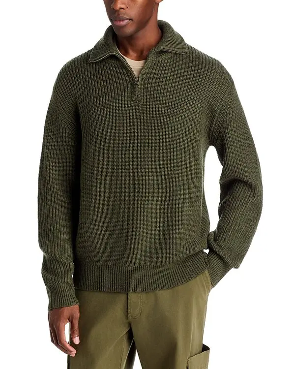 A.p.c. Rib Knit Quarter Zip Sweater